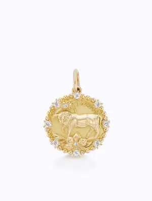 BRIONY RAYMOND Diamond Zodiac Medallion - 18k Yellow Gold