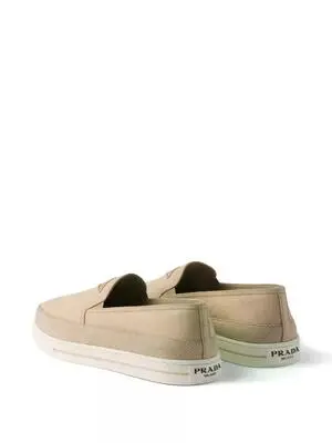 Prada Embossed-logo Slip-on Loafers