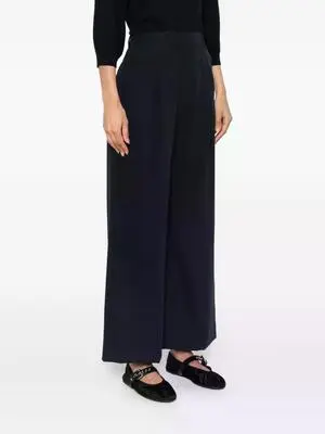 Max Mara Pleated Wool Trousers - Blue