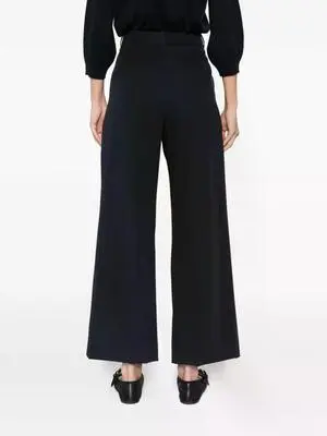 Max Mara Pleated Wool Trousers - Blue
