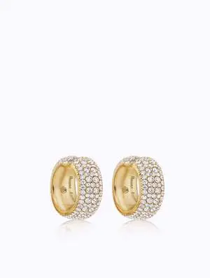 BRIONY RAYMOND Sloan Pavé Diamond Huggie Hoop Earrings - 18k Yellow Gold