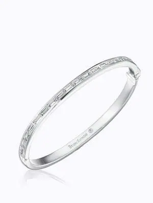 BRIONY RAYMOND Regent Baguette Diamond Bangle - 18k White Gold