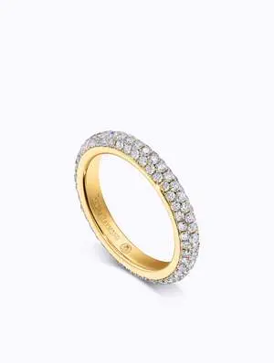 BRIONY RAYMOND Skinny Sloan Pavé Diamond Band - 18k Yellow Gold