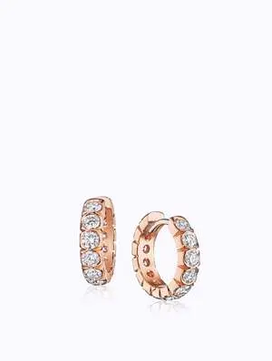 BRIONY RAYMOND Aura Diamond Huggie Hoop Earrings - 18k Rose Gold