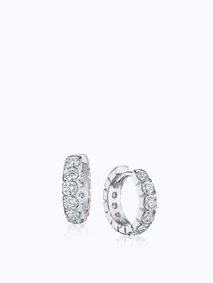Diamond Huggie Hoop Earrings