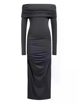 12 STOREEZ Off-shoulder Ruched Dress - Grey