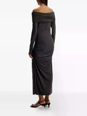 12 STOREEZ Off-shoulder Ruched Dress - Grey