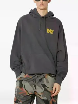 Wood Wood Logo-print Hoodie - Grey
