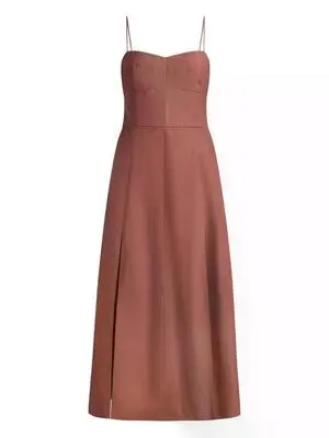 12 STOREEZ Pocket-detail Midi Dress - Brown