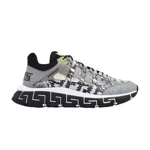 Versace Trigreca Snakeskin Sneakers - Grey