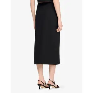 Sandro High-rise Button-down Midi Skirt
