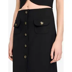 Sandro High-rise Button-down Midi Skirt