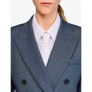 Sandro Striped Peak-lapel Double-breasted Blazer