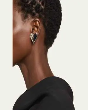 Alaïa Peaked Heart Earrings - Argent