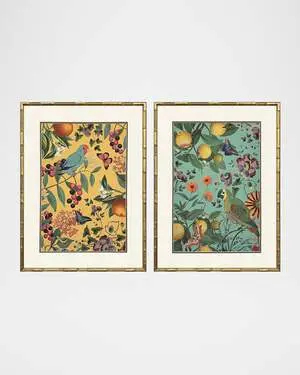 PARAGON DECORS Floral Fruit Garden" Framed Giclees, Set Of 2 - Multi