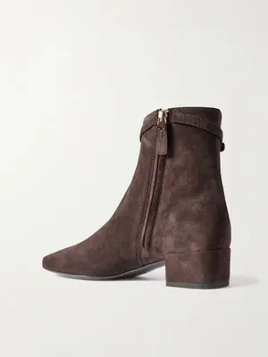 TOD'S Embellished Suede Ankle Boots - Brown