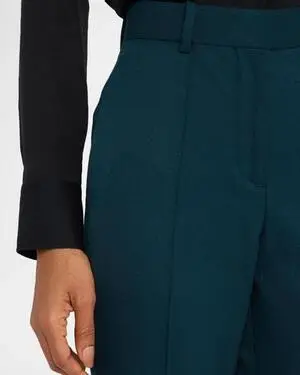 REISS Jade Pintuck Flare-leg Trousers - Green