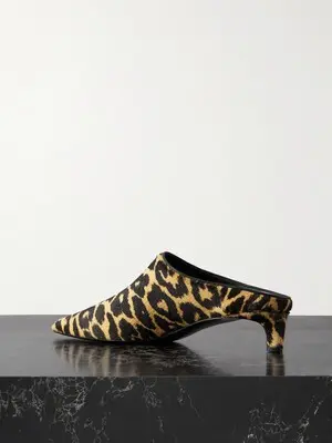 JIL SANDER Leopard-print Calf Hair Mules - Animal Print