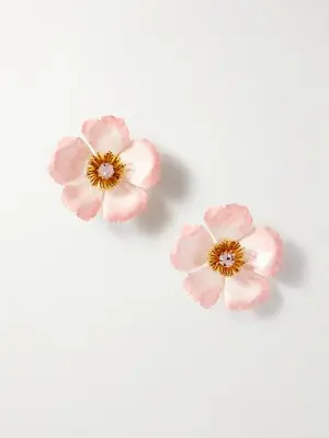 JENNIFER BEHR Debre Gold-plated Crystal Earrings - Pink