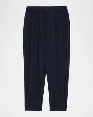 Giorgio Armani Relaxed-fit Herringbone Drawstring Trousers
