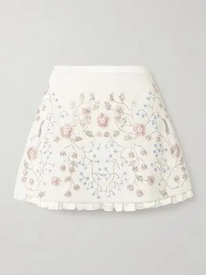 CLIO PEPPIATT Sophie Embellished Tulle Mini Skirt - Multi