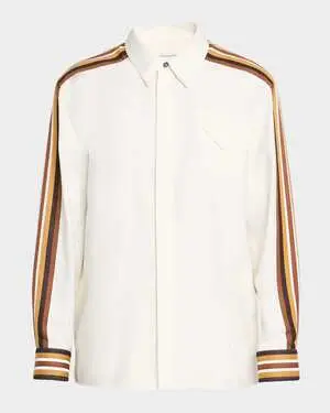 Bottega Veneta Textured Stripe Sport Shirt - Whitebeige