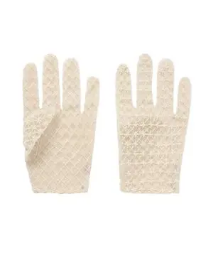 CLIO PEPPIATT Faux Pearl-embellished Embroidered Tulle Gloves - Ivory