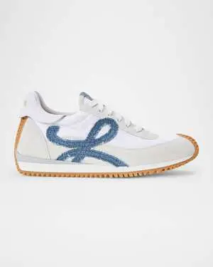 Loewe Flow Runner 2.0 Denim Sneakers White/blue