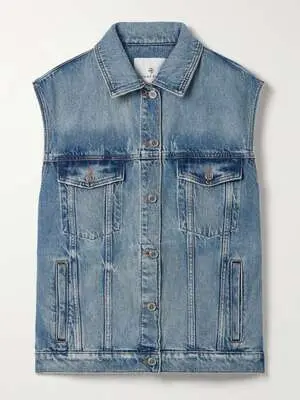 ANINE BING Rory Denim Vest Mid Denim
