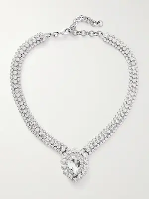 Alessandra Rich Crystal Necklace - Silver