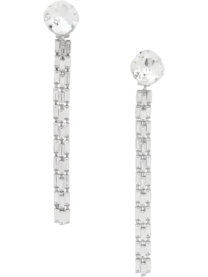 Alessandra Rich Tone Crystal Clip Earrings - Silver