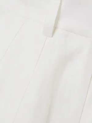 ANINE BING Lou Pleated Woven Wide-leg Pants - Neutrals