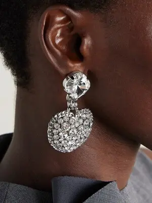Alessandra Rich Tone Crystal Clip Earrings