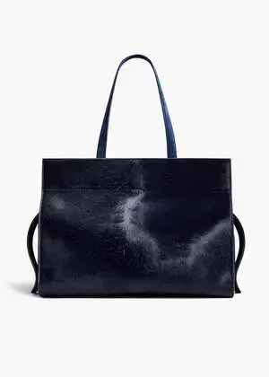 Khaite Crosby Pebbled Leather Bag Midnight Navy