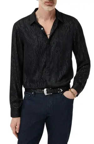 John Varvatos Hickory Button-up Shirt - Black