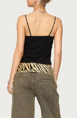 EDIKTED Rosina Crop Camisole - Black