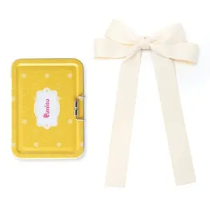 PUTTISU Classic Long Ribbon Bow Clip - Ivory