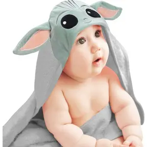LAMBS & IVY Star Wars The Child Hooded Baby Bath Towel - Gray