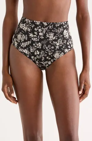 Ulla Johnson Zahara High-waist Bikini Bottom - Midnight Bloom