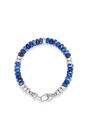 NIALAYA Hexagon Beaded Bracelet Blue Lapis /silver