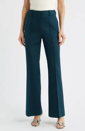 Women's Wool-Blend Wide-Leg Trousers