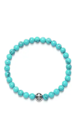 NIALAYA Turquoise Bead Bracelet - Turquoise /silver