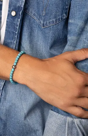 NIALAYA Turquoise Bead Bracelet