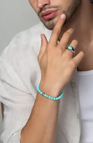 NIALAYA Turquoise Bead Bracelet
