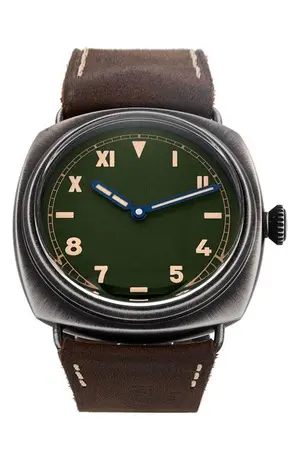 WATCHFINDER & CO. Panerai Radiomir California Leather Strap Watch - Green