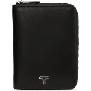 Tumi Belden Zip Around Leather Passport Case Black/gunmetal