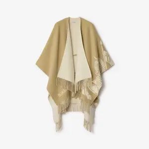 Burberry Ekd Wool Cashmere Cape - Sand