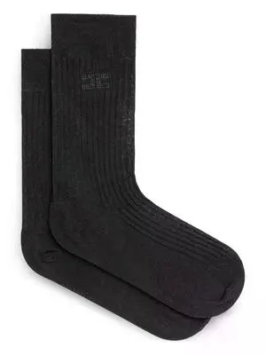 Elisabetta Franchi Ribbed Ankle Socks - Black