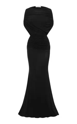 Alex Perry Draped Capelet Maxi Dress