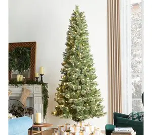 GLITZHOME 9ft Led Pre-lit Cashmere Pine Faux Ch Ristmas Tree - One-color